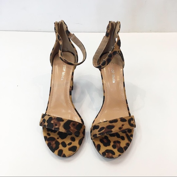Shoes | Leopard Print Ankle Strap Heel | Poshmark